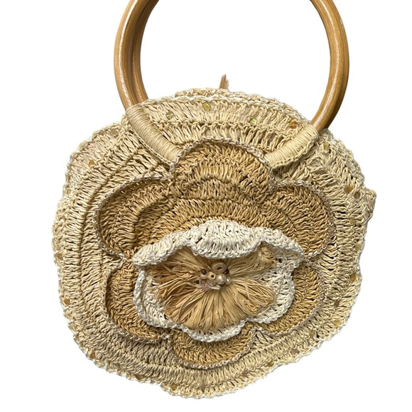 Capelli of New York | Bags | Cappelli Straworld Vibrant Beige Round ...